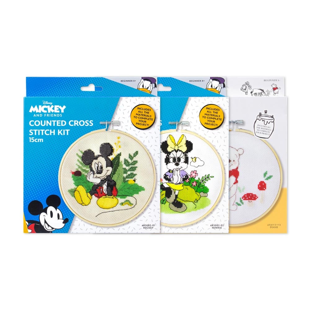 DISNEY COUNTED CROSS STITCH HOOP ART KIT 15CM » Birch Wholesale